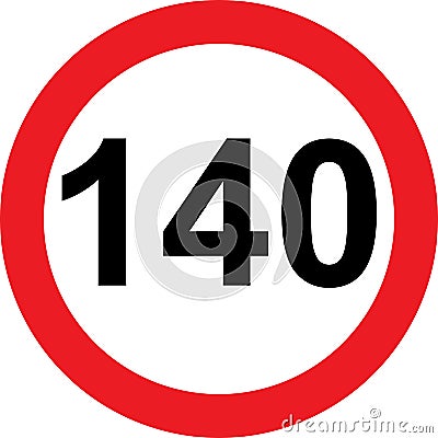 140 Speed Limitation Road Sign Stock Photo | CartoonDealer.com #84919440