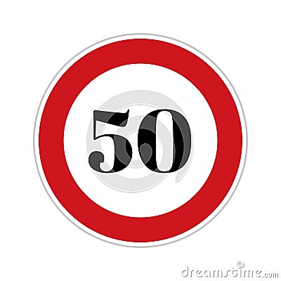 50 Speed Sign Board, Road Side Sign Board For Control Speed Royalty ...