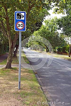 Speed Trap Camera Sign Stock Photo - Image: 44336023