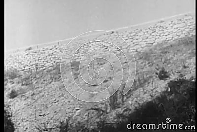 Speeding Car Veering Off Road and Falling Off Cliff, 1930s Stock Video ...