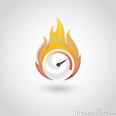 Speedometer On Fire Stock Images - Image: 33090284