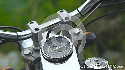 Speedometer on Motorcycle Dashboard. Close Up Design Control Panel ...