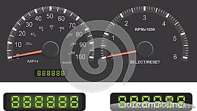 Speedometer, Tachometer, Odometer Stock Images - Image: 23350734
