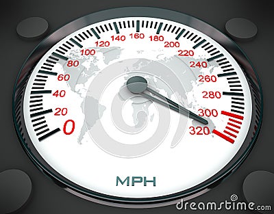Speedometer And World Map Stock Image | CartoonDealer.com #13752271