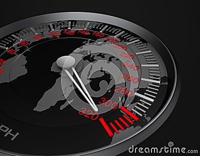Speedometer And World Map Stock Image | CartoonDealer.com #35274091