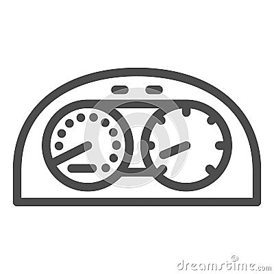 Speedometr Line Icon. Car Dashboard Vector Illustration Isolated On ...