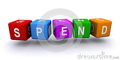 Spend Word Block On White Stock Photography | CartoonDealer.com #267373628