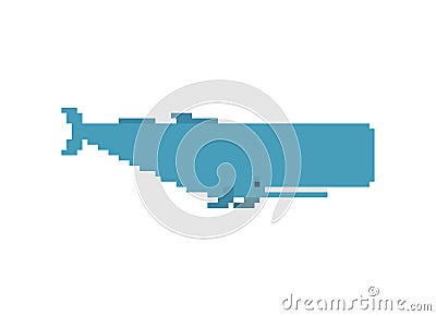 Sperm Whale Pixel Art 8 Bit. Pixelated Cachalot Big Whale 8bit Vector ...