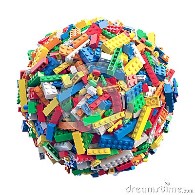 Sphere Made Of Random Colored Toy Bricks Royalty-Free Stock Photography ...