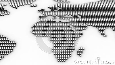 Spheres Form a World Map stock footage. Video of gray - 57808010