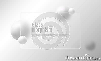 Spheres With Transparent Frame In Glass Morphism Style. Vector ...