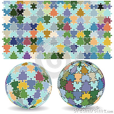 Spherical Puzzles With Pattern Vector Illustration | CartoonDealer.com ...
