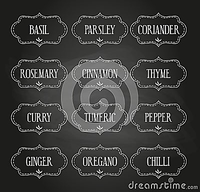 Spices Labels Vector Illustration | CartoonDealer.com #52371782