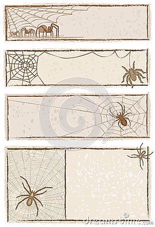 Spider Web Banners Cartoon Vector | CartoonDealer.com #15903209
