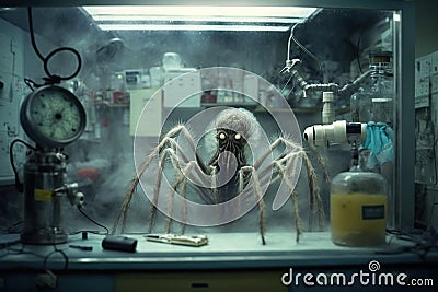 Spiders Dressed As Scientists Experimenting Created With Generative AI ...