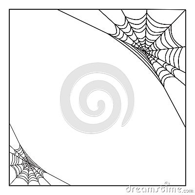 Spiderweb Frame, Border, Divider Isolated On White Background Vector ...