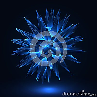 Spiked Object. Blue Abstract Star. Vector. | CartoonDealer.com #73921979