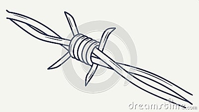 Spiky Barbed Wire, Symbol Of Boundary Or Security Vector Design ...