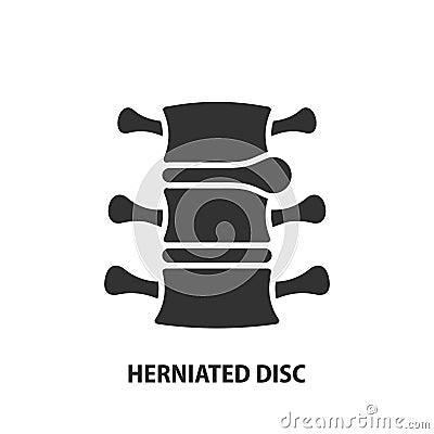 Spinal Disc Herniation Glyph Icon. Herniated Disc Vector Sign ...