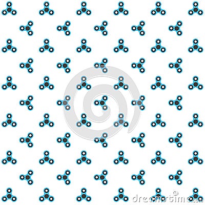Spinner. A Pattern Of Blue Spinners. Spinners Spinning On A White ...