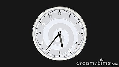 Spinning Clock with Hands Showing Minutes and Hours Time on Dark ...