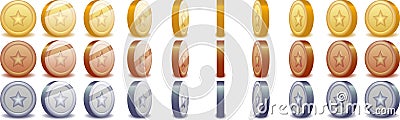 Spinning Coins Animation For Game Stock Vector - Image: 57621350