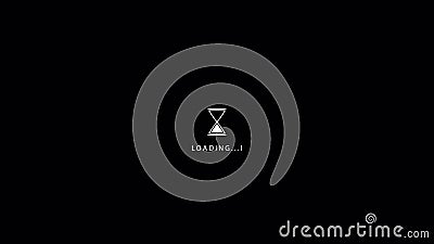 Spinning Hourglass Waiting Loading On Black Background. 3D Animation ...