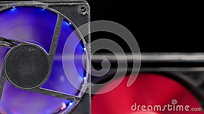 Spinning and Shaking Dusty 90 Mm Pc Fan Close-up with Flying Dust ...