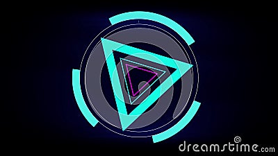 Spinning Triangles within a Circle on a Black Background. Stock Video ...