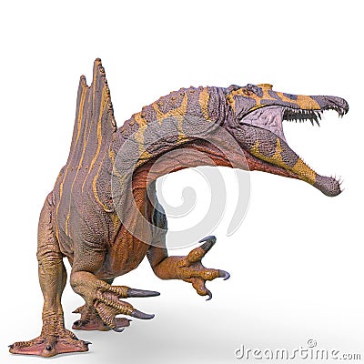 Spinosaurus Side Attack In White Background Royalty-Free Illustration ...