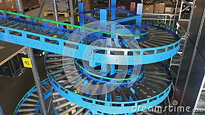Spiral Gravity Conveyors stock video. Video of plastic - 171624383