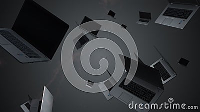 Splash of a Laptop. 3D Animation. Objects Spinning. Stock Footage ...