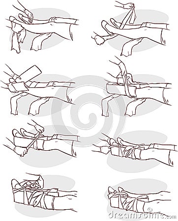 Splinting A Broken Leg Cartoon Vector | CartoonDealer.com #61344095