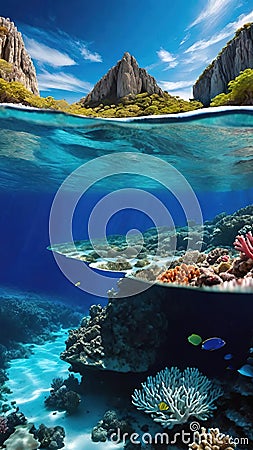 Split World.A Captivating Image Showcasing The Contrast Between The ...