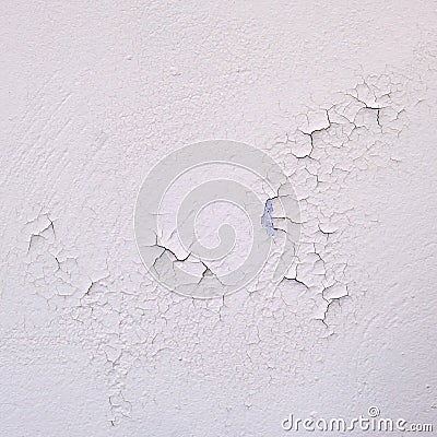 Spoiled Fresh White Paint Close-up. Cracked New Paint On A White Wall ...
