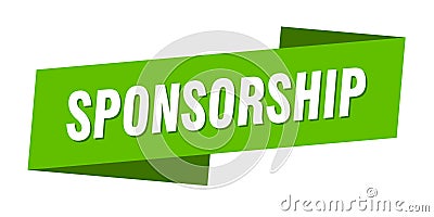 Sponsorship Banner Template. Sponsorship Ribbon Label. Cartoon Vector ...