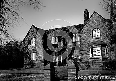 Spooky Gothic House - Black And White Stock Photo - Image: 53308342