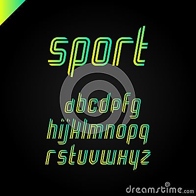 Sport Font Vector Square Alphabet Or Letter Set | CartoonDealer.com ...