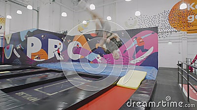 Sportsman Doing Acrobatic Trick and Fall Down Stock Footage - Video of ...