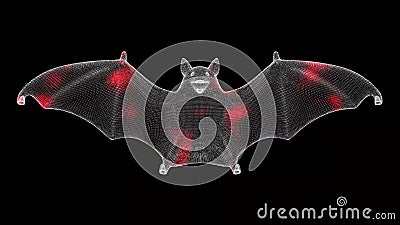 Spread of Virus through Volumetric Rotating Bat Monochrome on Black ...