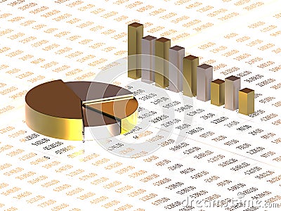 Spreadsheet With Golden Graph Royalty-Free Stock Photo | CartoonDealer ...