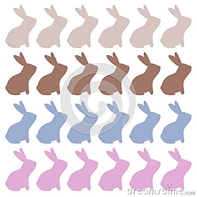 Spring Bunnies Spring Design Pattern Texture Vector Illustration ...