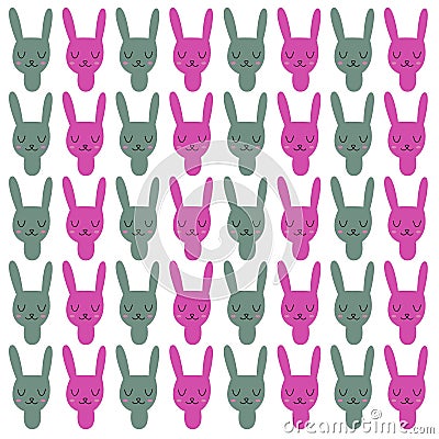 Spring Bunnies Spring Design Pattern Texture Vector Illustration ...