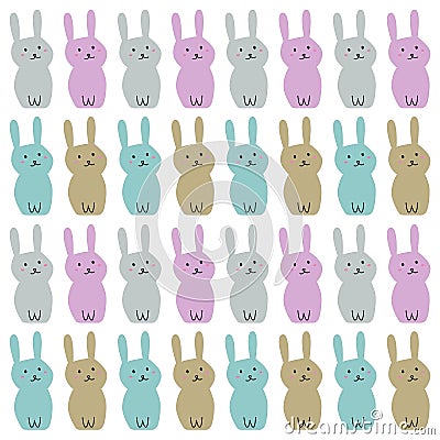 Spring Bunnies Spring Design Pattern Texture Vector Illustration ...