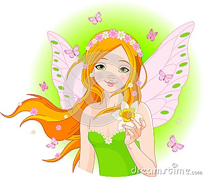 Spring Fairy With Narcissus Stock Images - Image: 18739954