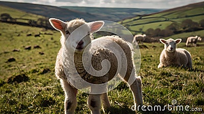 A Spring Lamb In The Brecon Beacons National Park Stock Image ...