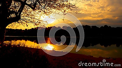 Spring Landscape at Sunset on the River -5K Stock Footage - Video of ...