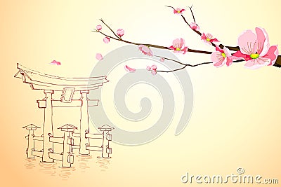 Spring In Miyajima Cartoon Vector | CartoonDealer.com #26100939