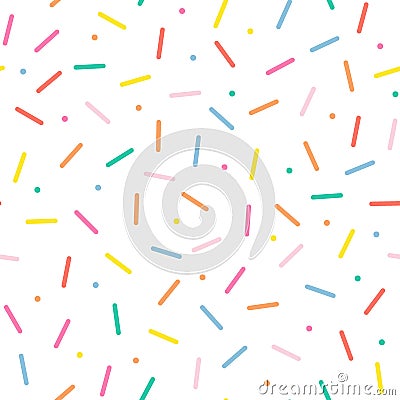 Sprinkle Pattern. Rainbow Dotted Lines On White Background. Small Dash ...