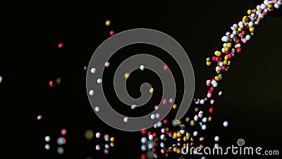 Sprinkles Pouring Onto Black Surface Stock Footage - Video of highdef ...